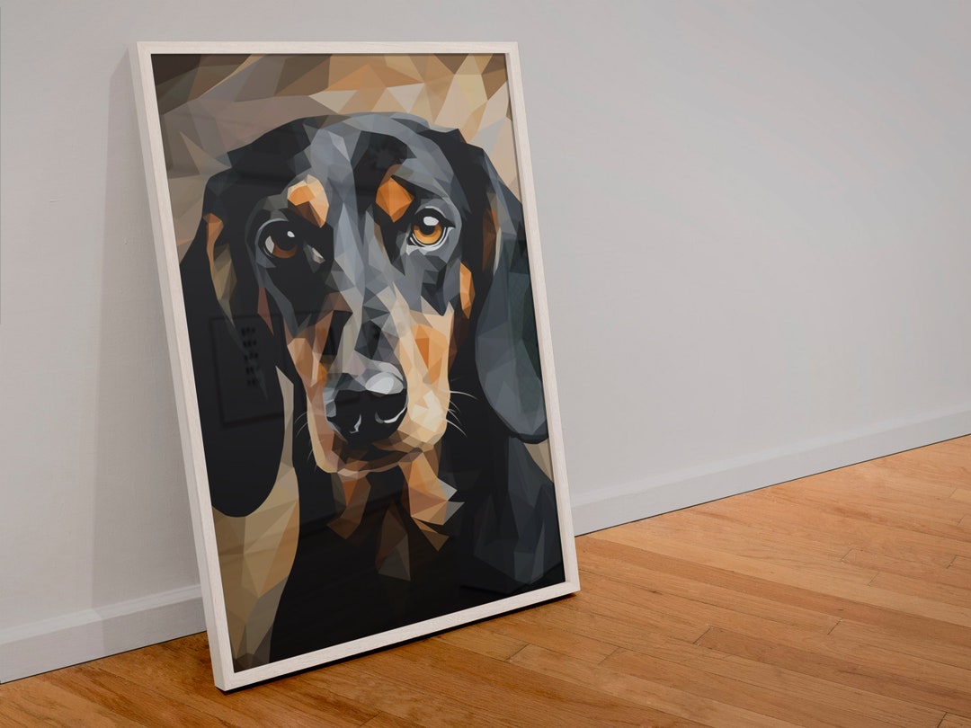 Cubism Dachshund Print, Abstract Art, Animal Poster, Sausage Dog ...