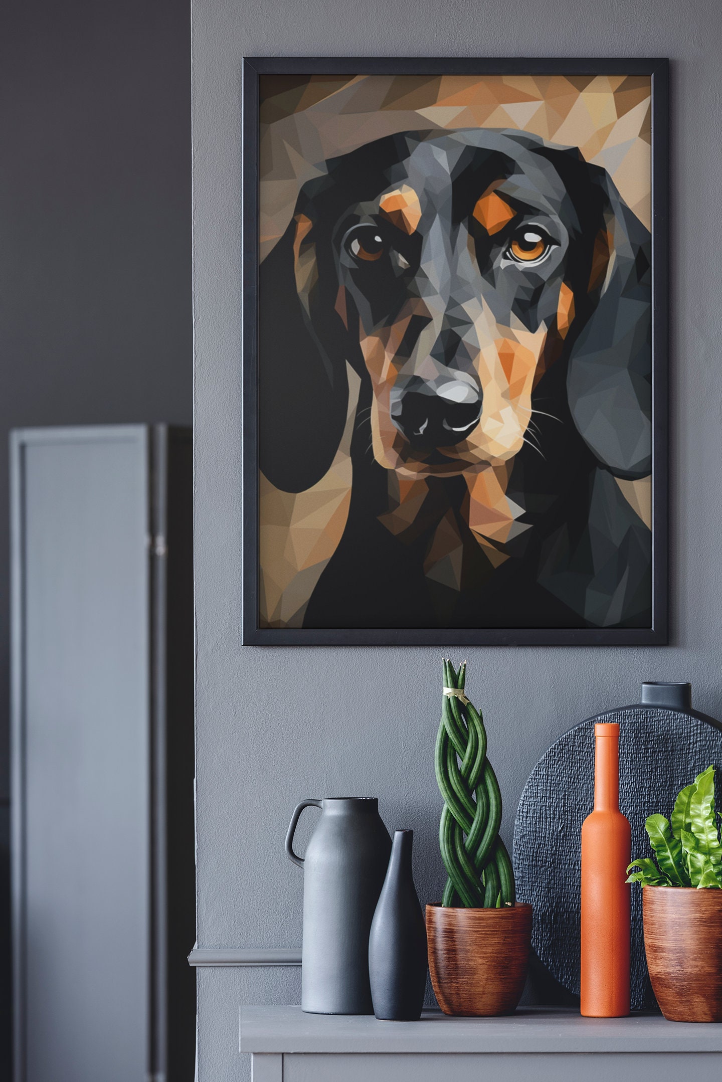 Cubism Dachshund Print, Abstract Art, Animal Poster, Sausage Dog ...