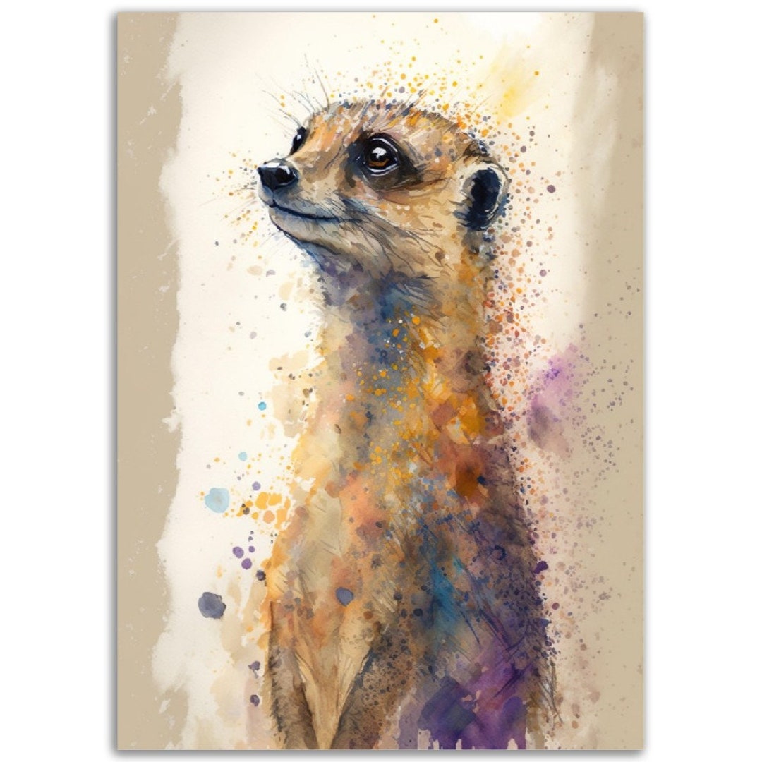 Abstract Meerkat Wall Art Print Meerkat Lover Gift Wall Art Home Decor ...
