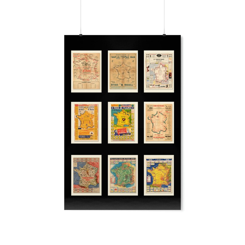 Vintage Tour De France Tour Maps Premium Matte Vertical - Etsy