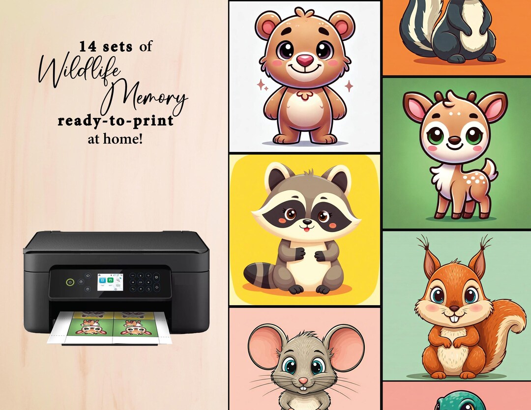 Wildlife Animal Memory Game for Toddlers (3-6 Years) | Print at Home ...