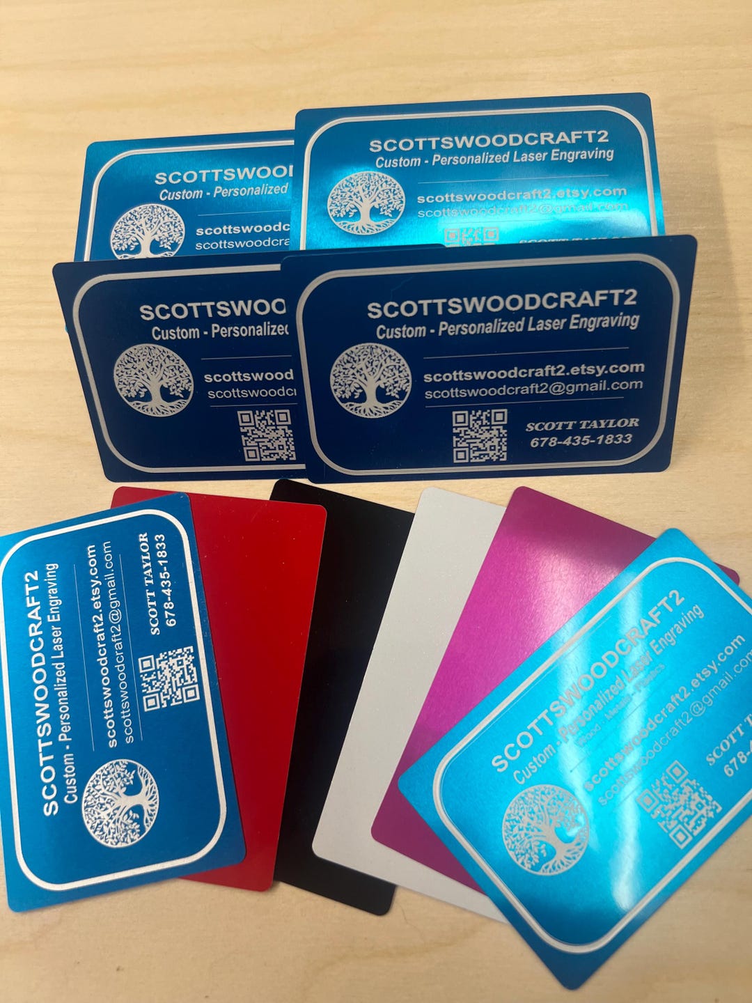 Aluminum Business Cards - Custom Laser ,standout ,engraved Metal Cards ...