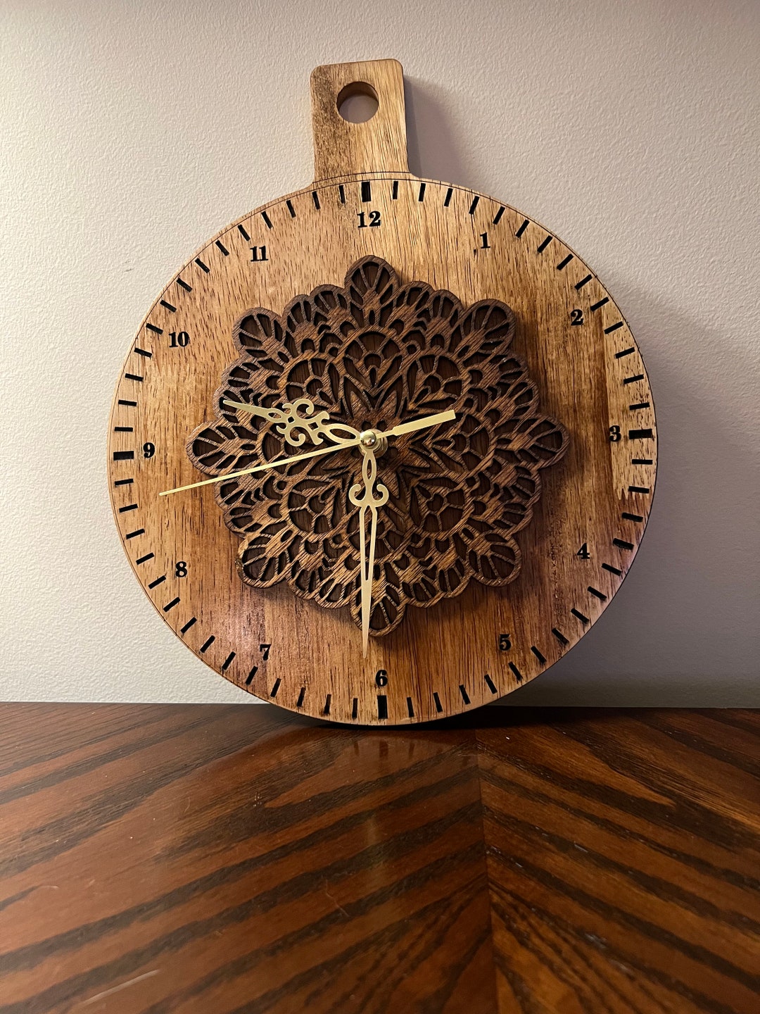 Custom Made Wood Pattern Clock - Etsy