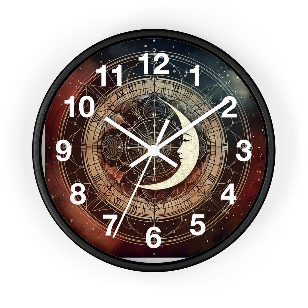 Moon Phase Wall Clock: Antique Celestial Home Decor - Etsy