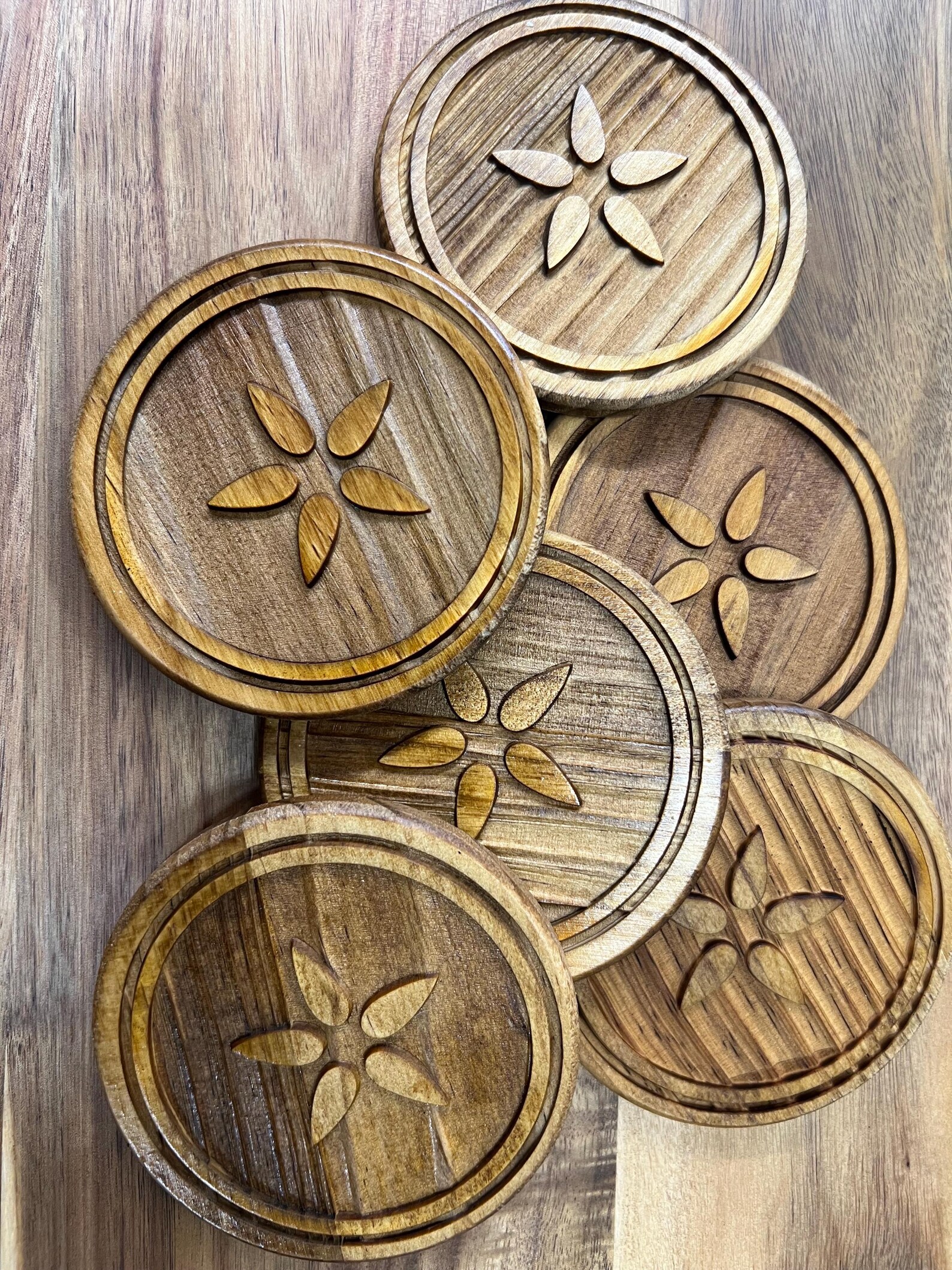 Coasters Round Wood Engraved - Etsy