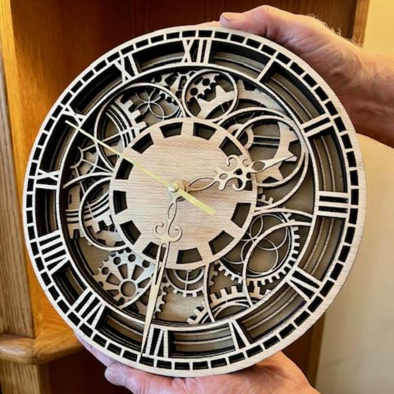 Wooden Gear Clock Kit - Etsy