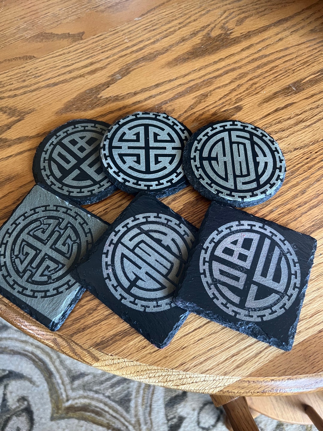 Slate Stone Deep Engraved Coasters - Etsy