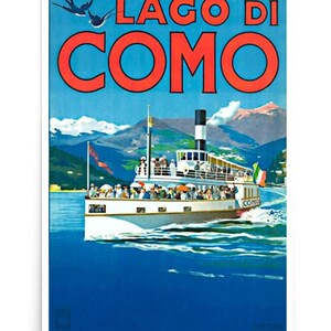 Lake Como, Lago Di Como, Vintage Travel Print, Vintage World Travel ...