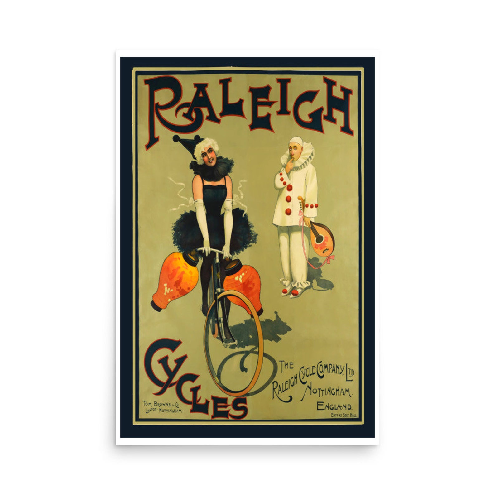 Vintage Bicycle Poster, Raleigh Cycles Poster, Historic Advert ...