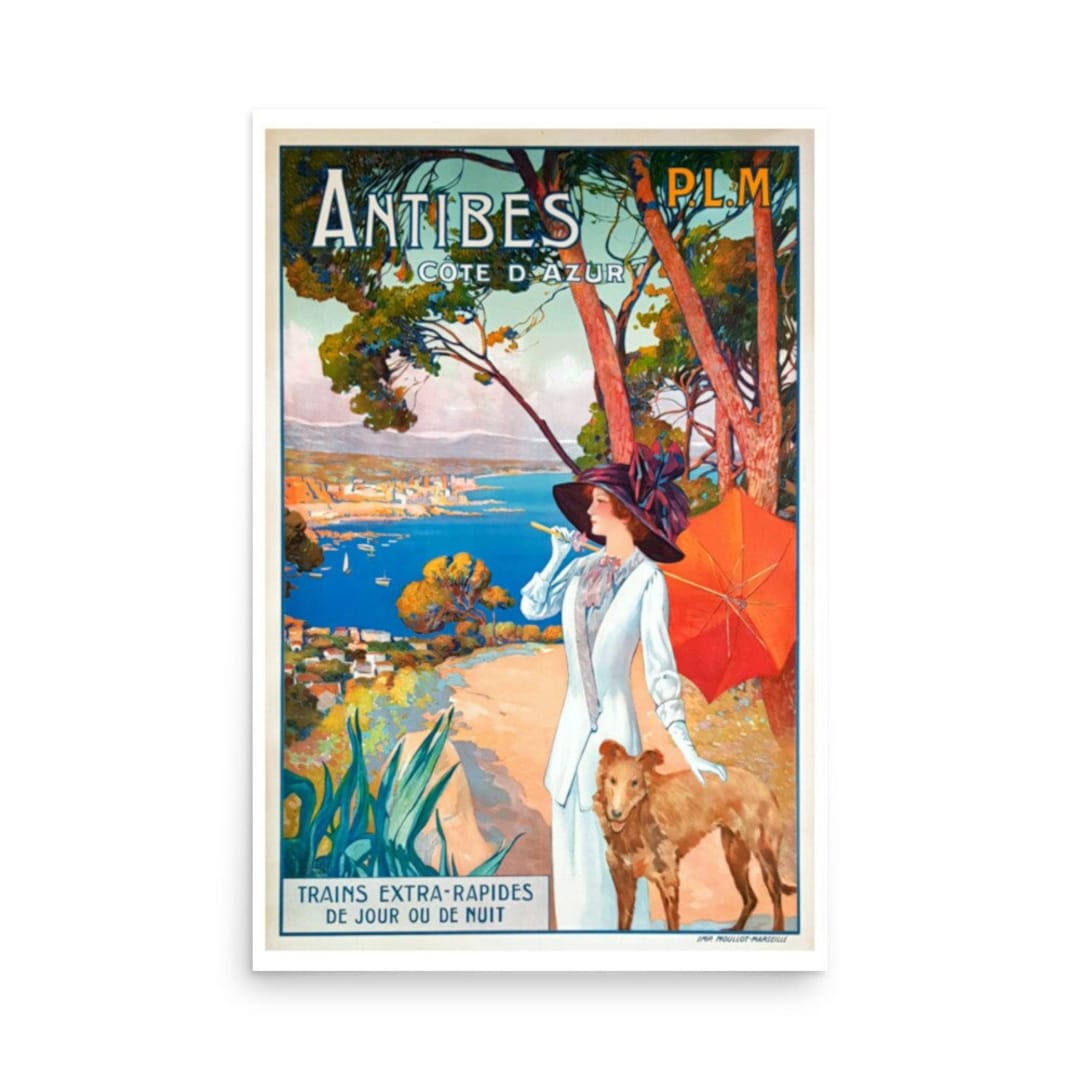 Vintage Antibes PLM Travel Print Advertisement, Antibes Cote D'azur PLM French Tourism Poster ...