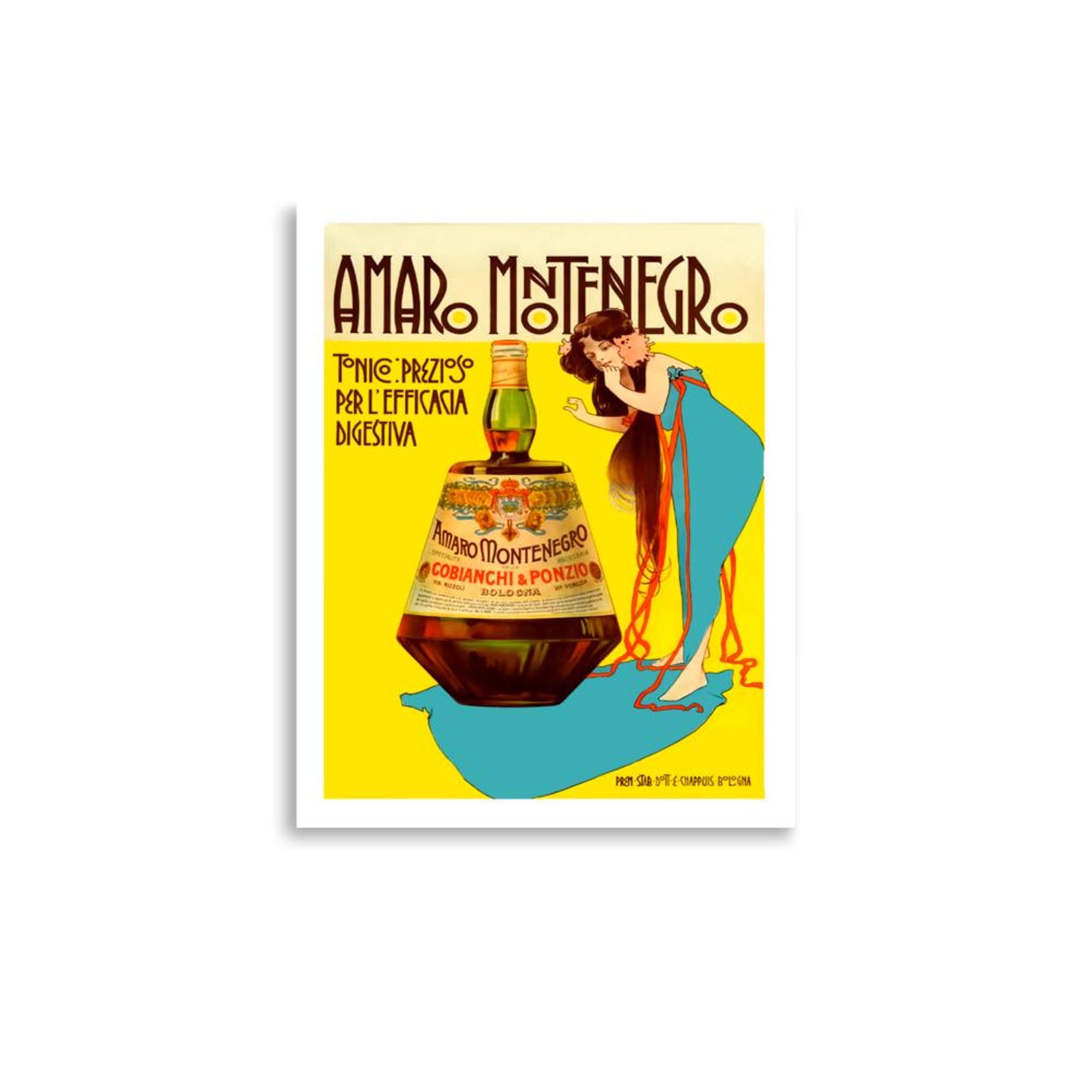 Amaro Montenegro Poster, Vintage Italian Food & Drink Print, Aperitivo ...