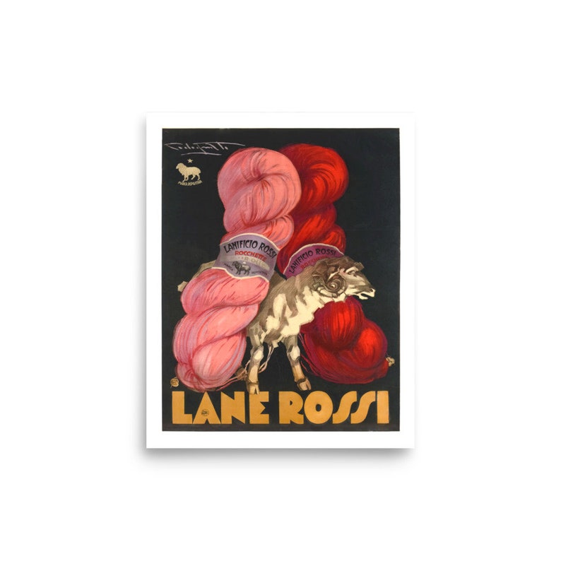 Vintage Yarn Poster, Knitting Wall Art, Lane Rossi, Fibre Arts Print ...