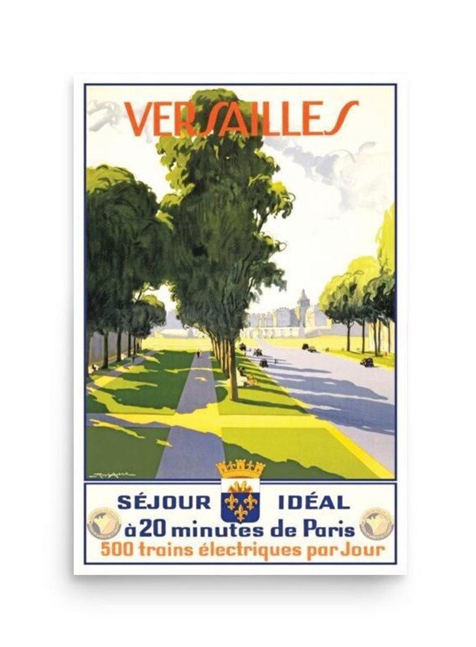 Vintage French Travel Poster, Versailles, Old World Travel Poster Print ...