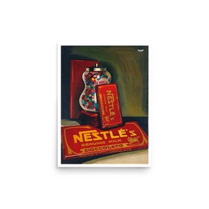 Chocolate Poster, Vintage Nestle Chocolate Print, Vintage Food and ...