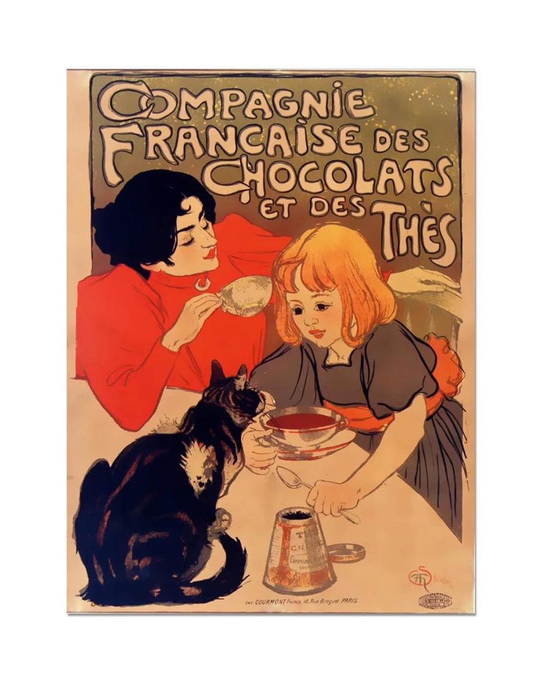 Chocolats Poster, Vintage French Chocolate and Tea, Advertising Print ...