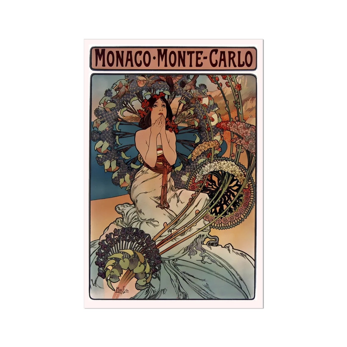 Monaco Monte-carlo, Vintage French Railway Travel Poster, French ...
