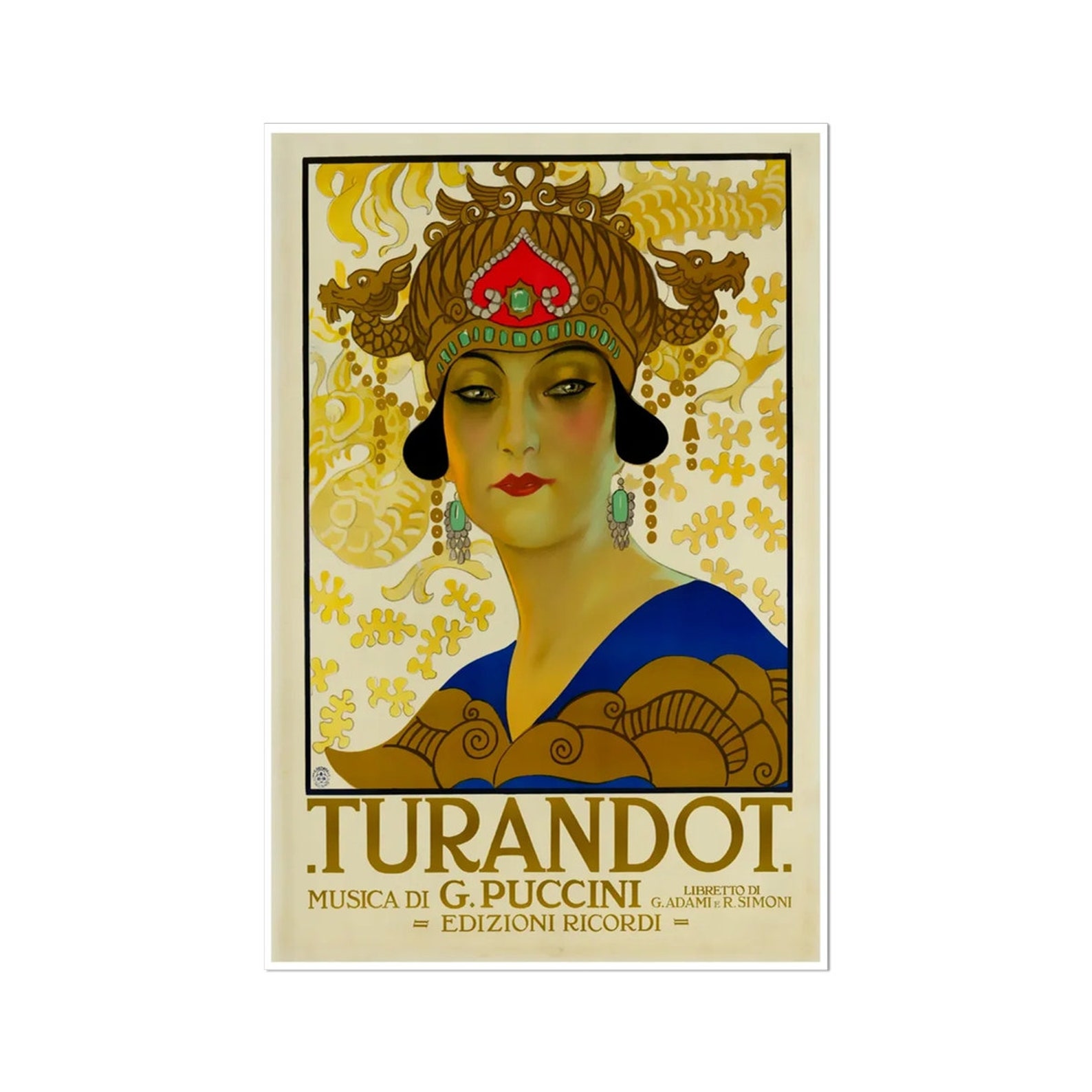 Turandot Music by G. Puccini Vintage Entertainment Theatre Poster Matte ...
