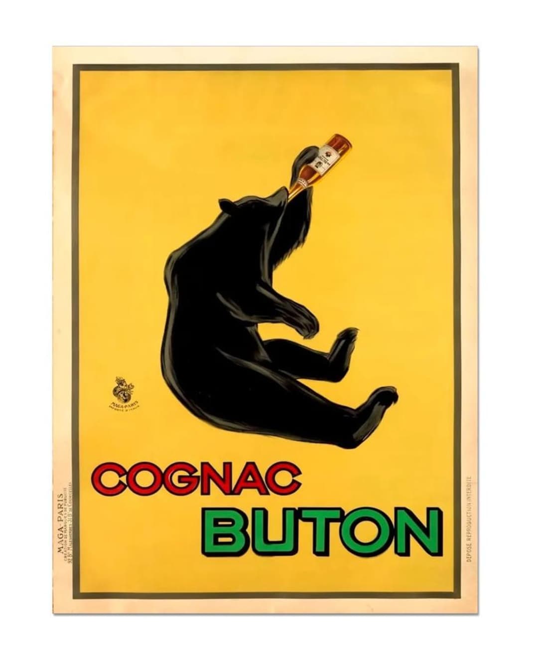 Cognac Buton Vintage Food & Drink Poster Vintage Italian Advert Print ...