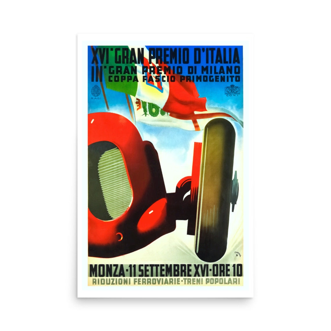 Italian Grand Prix Poster Monza Poster Milan Grand Prix - Etsy