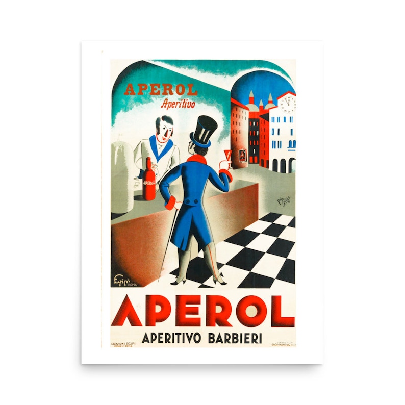 Aperol Liqueur, Italian Vintage Art-deco Food & Drink Poster, Spritz ...