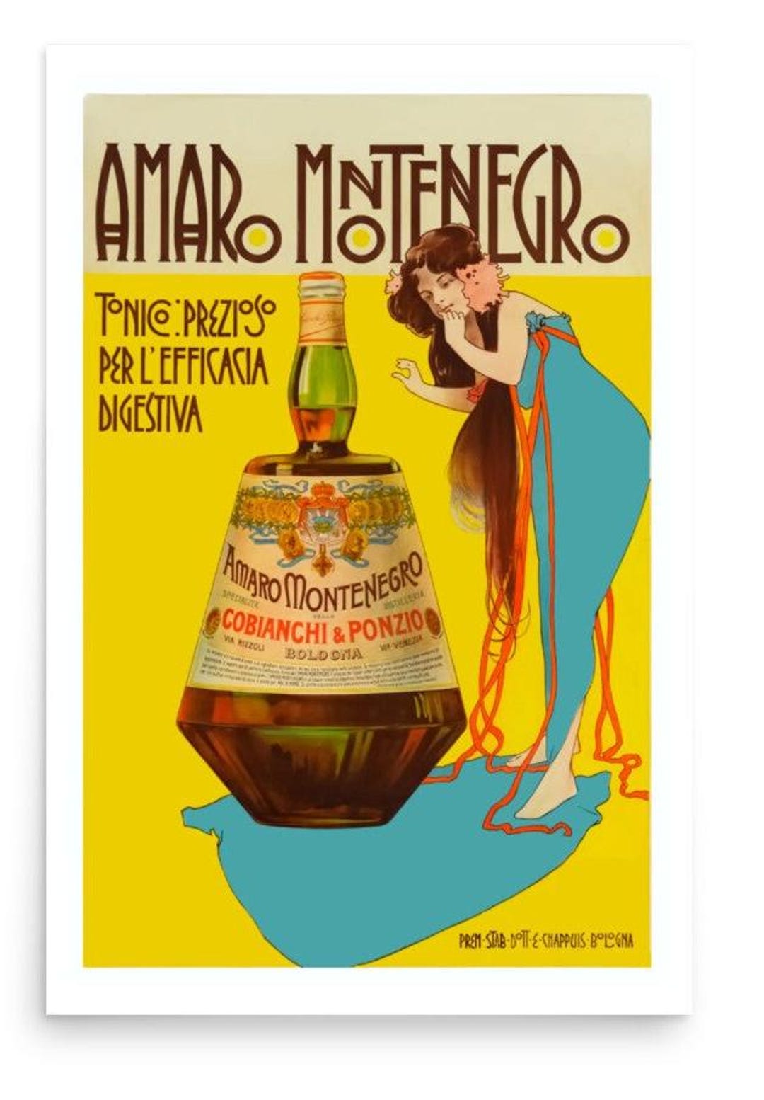 Amaro Montenegro Poster, Vintage Italian Food & Drink Print, Aperitivo ...