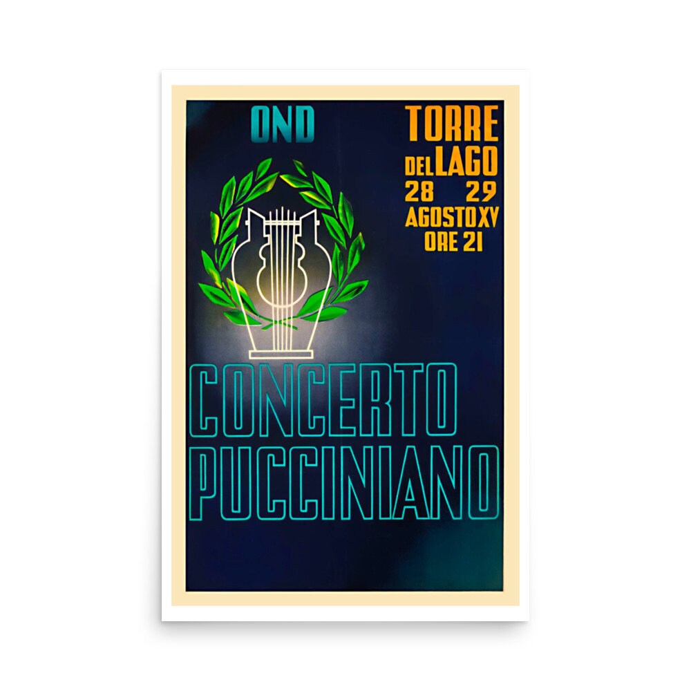 Italian Vintage Advertising Art Deco Concert Theatre Poster, Puccini ...