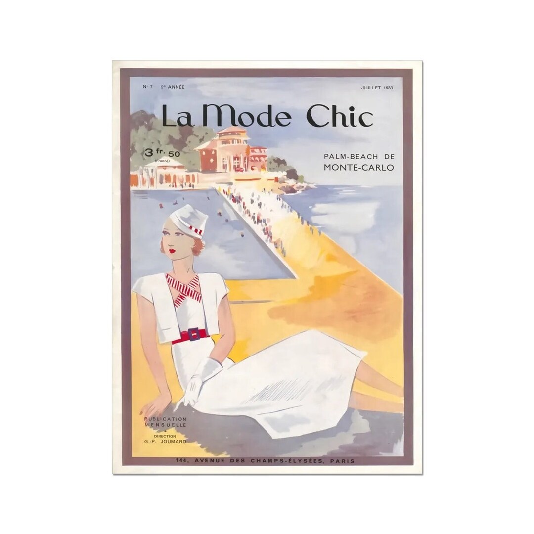 Vintage French Magazine Cover Print, La Mode Chic Magazine Cover Poster ...