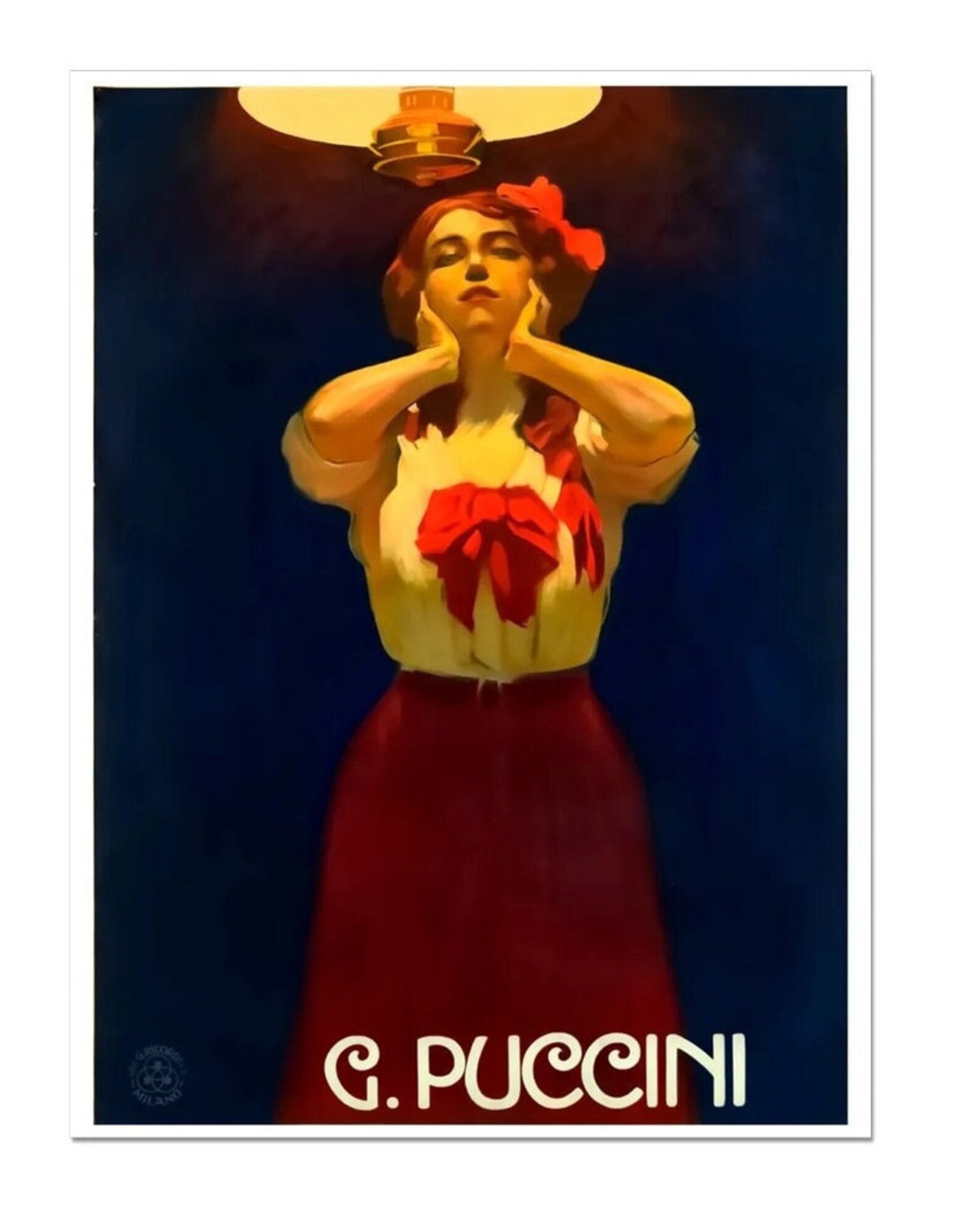 La Fanciulla Del West, Vintage Puccini Italian Opera Advertising Poster ...