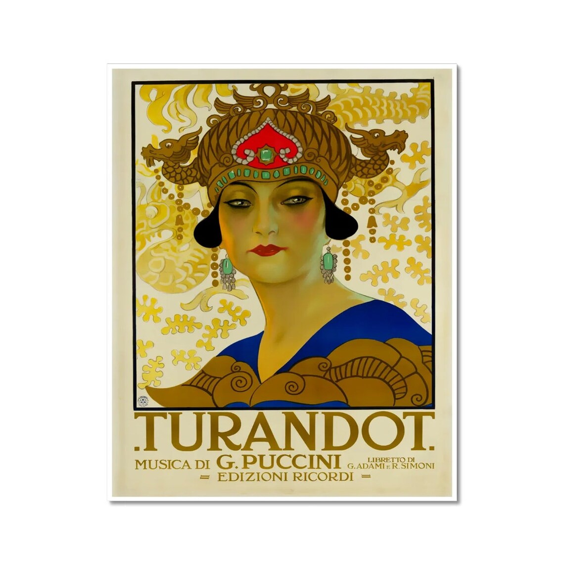 Turandot Music by G. Puccini Vintage Entertainment Theatre Poster Matte ...