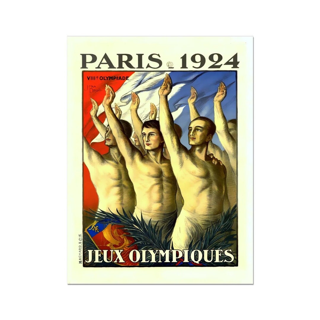 Paris Olympic Games Poster 1924, Jeux Olympiques Paris, Taking the Oath ...