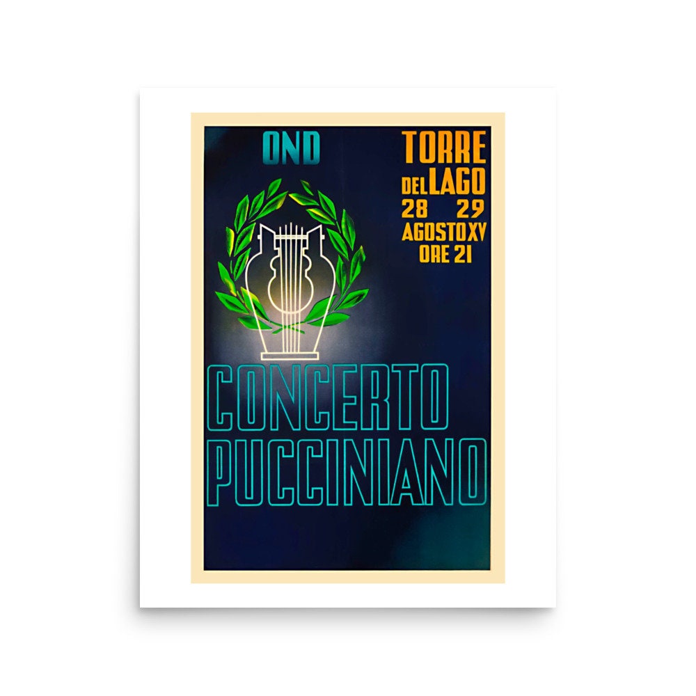 Italian Vintage Advertising Art Deco Concert Theatre Poster, Puccini ...