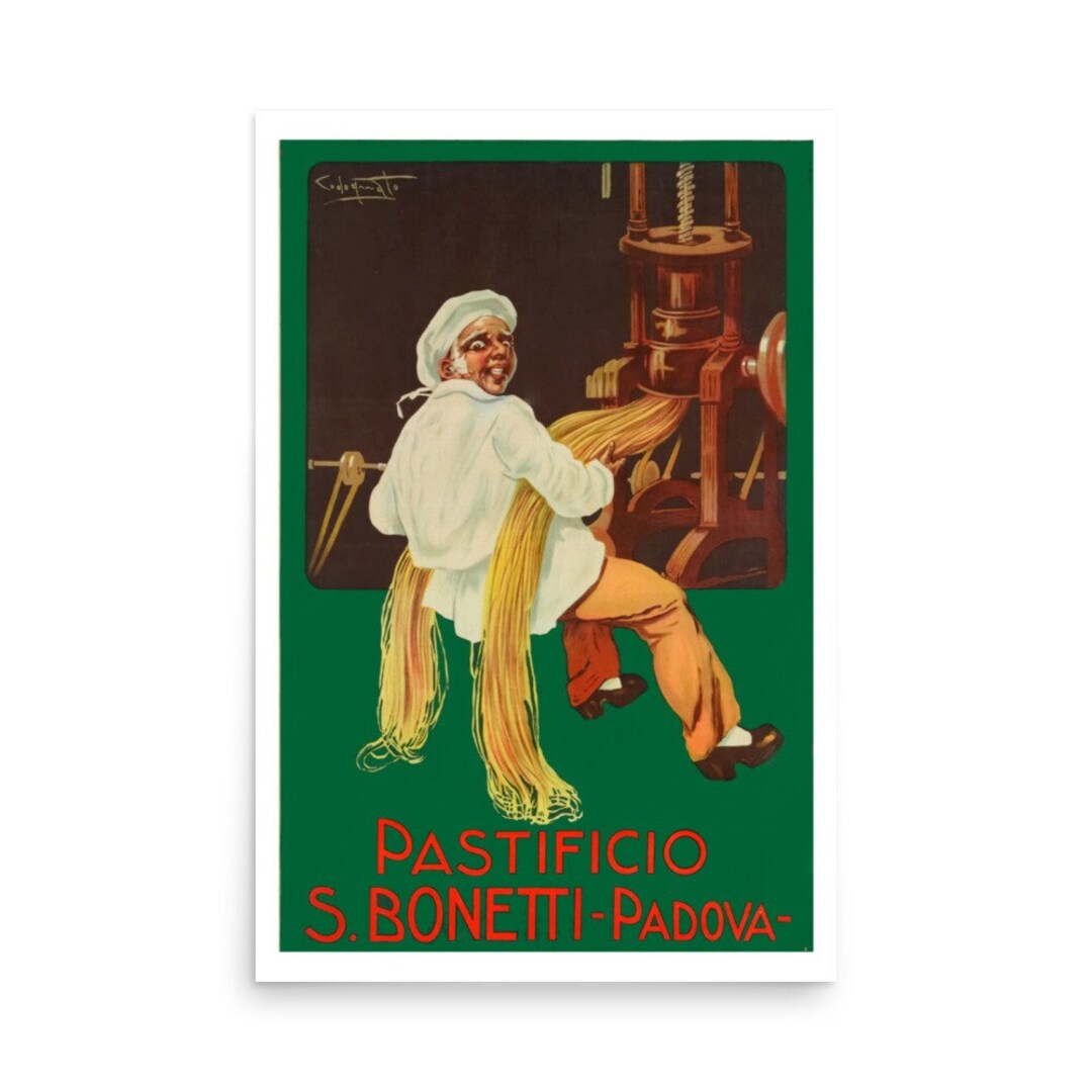 Vintage Italian Food Advert, Pasta Advert Poster, Vintage Spaghetti ...