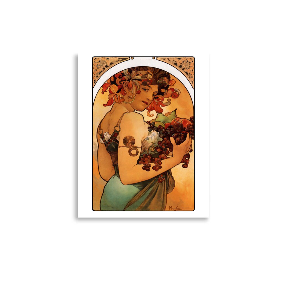 Vintage Alphonse Mucha Le Fruit Print , Art Nouveau Poster of the Fruit ...