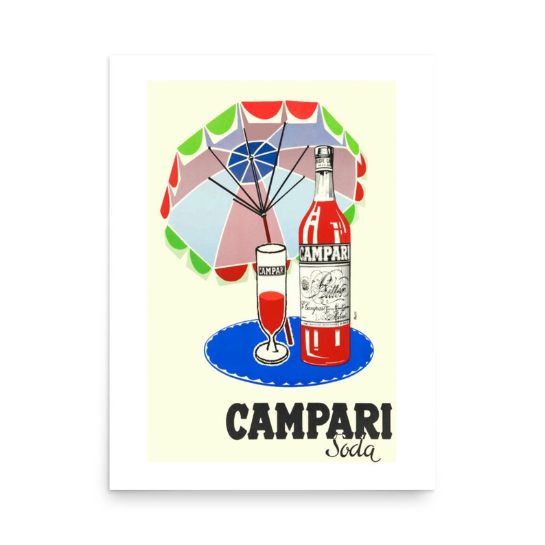 Campari Poster, Vintage Italian Food & Drink Print Beverage Aperitivo ...