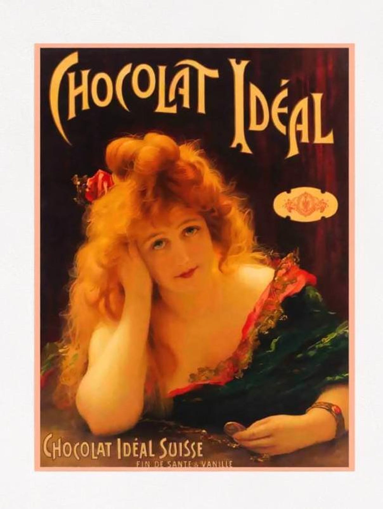 Chocolate Poster, Vintage Chocolate Ideal Suisse Ad Print, Old ...