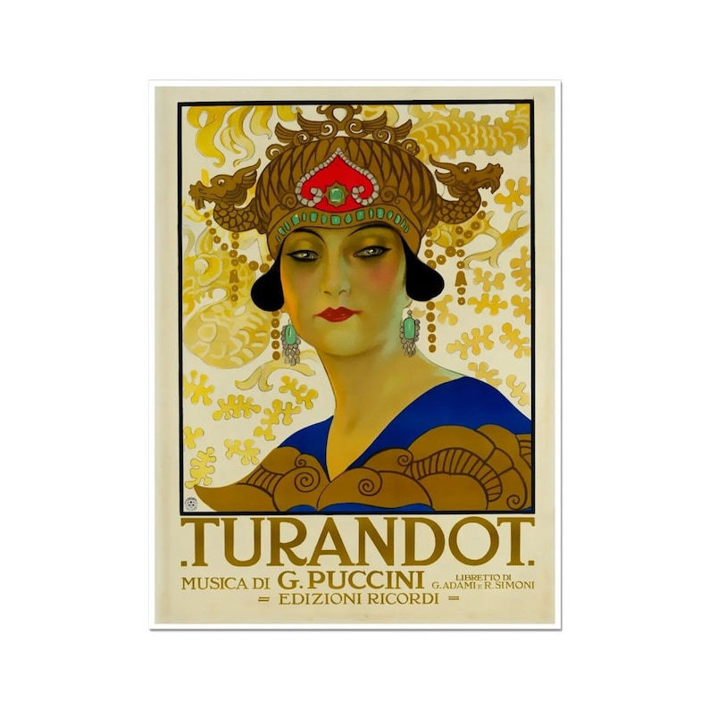 Turandot Music by G. Puccini Vintage Entertainment Theatre Poster Matte ...