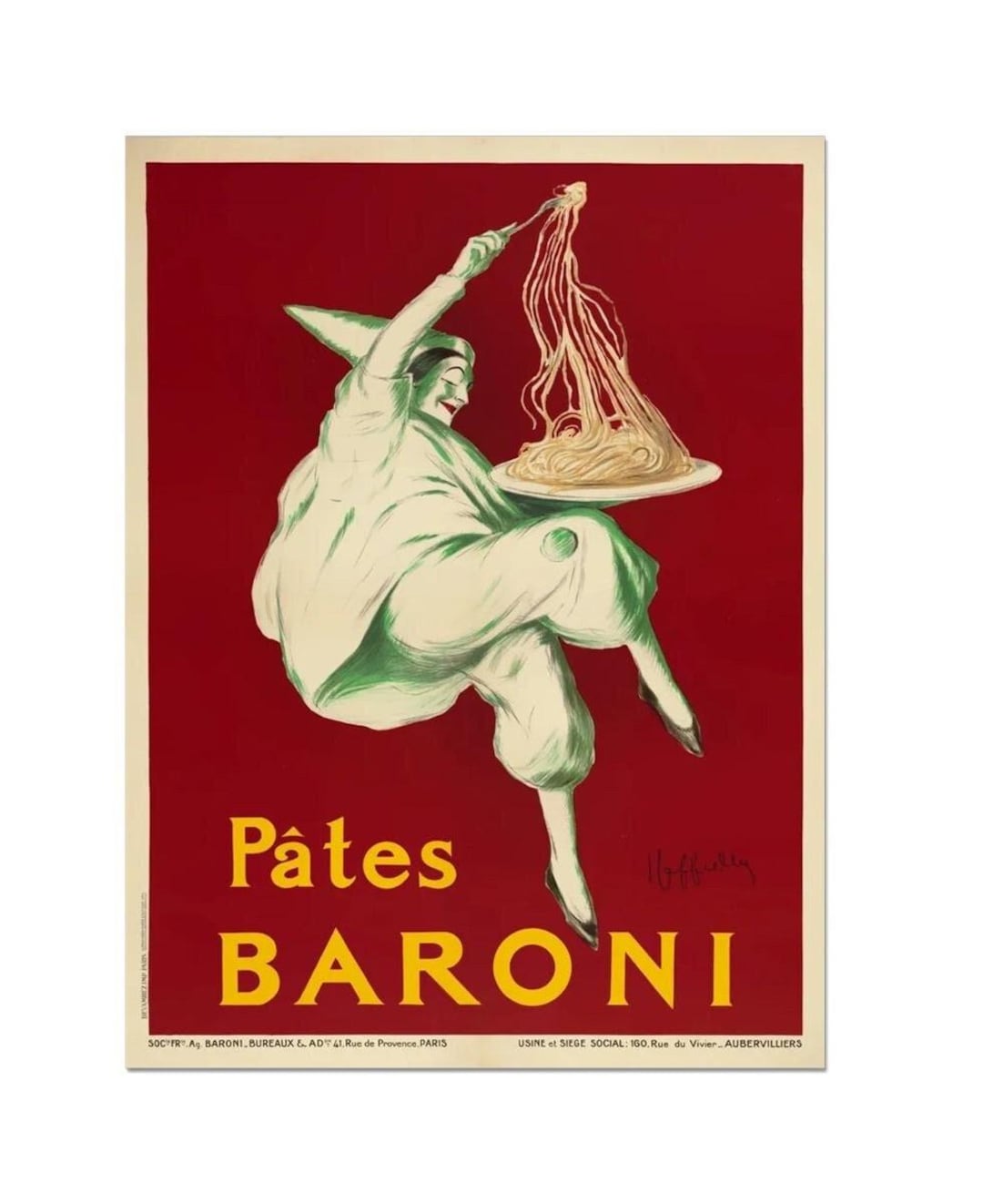Pates Baroni Poster, Baroni Pasta Vintage Food & Drink Ad, Spaghetti ...