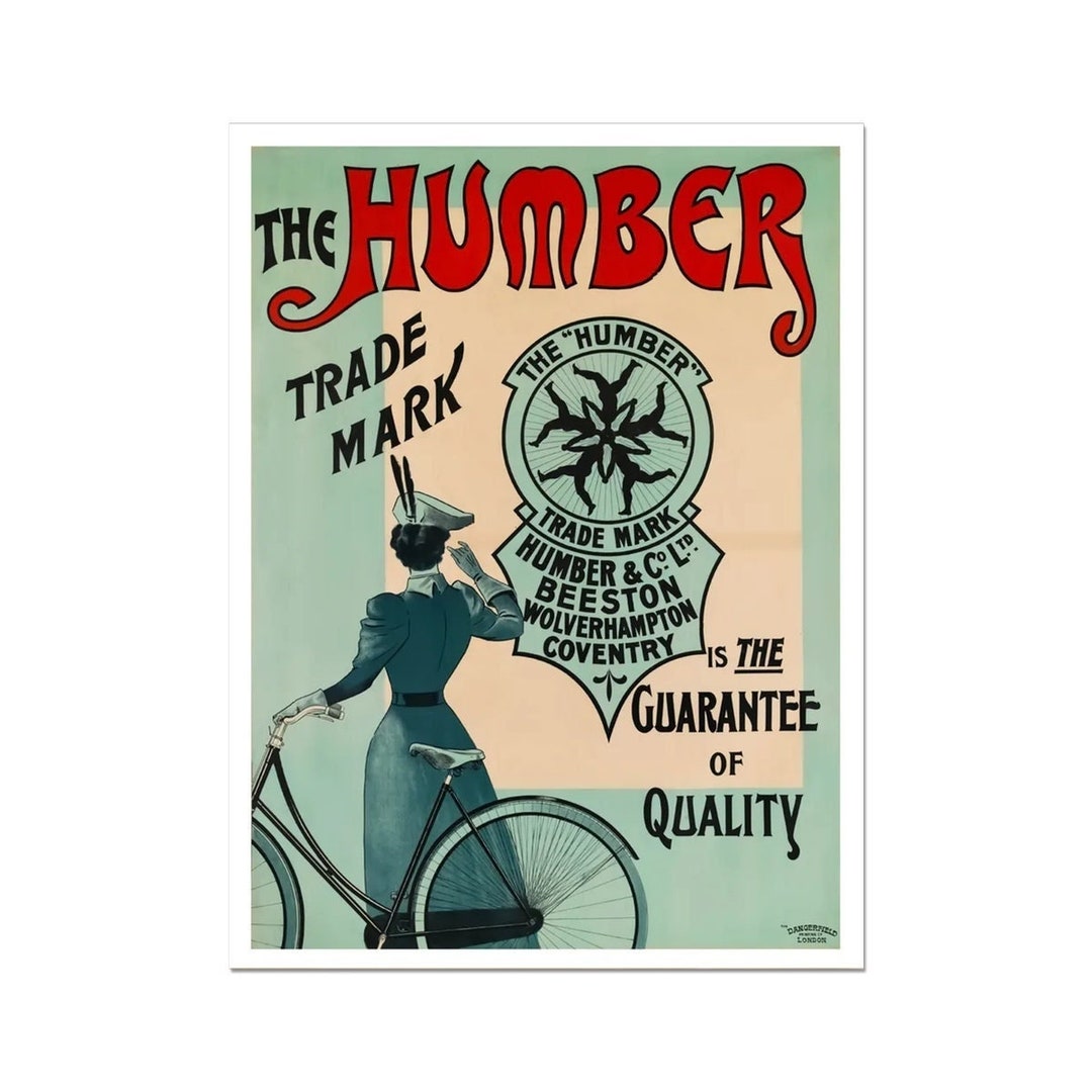 The Humber Cycle Vintage Bicycle Poster, Humber Co. Beeston ...