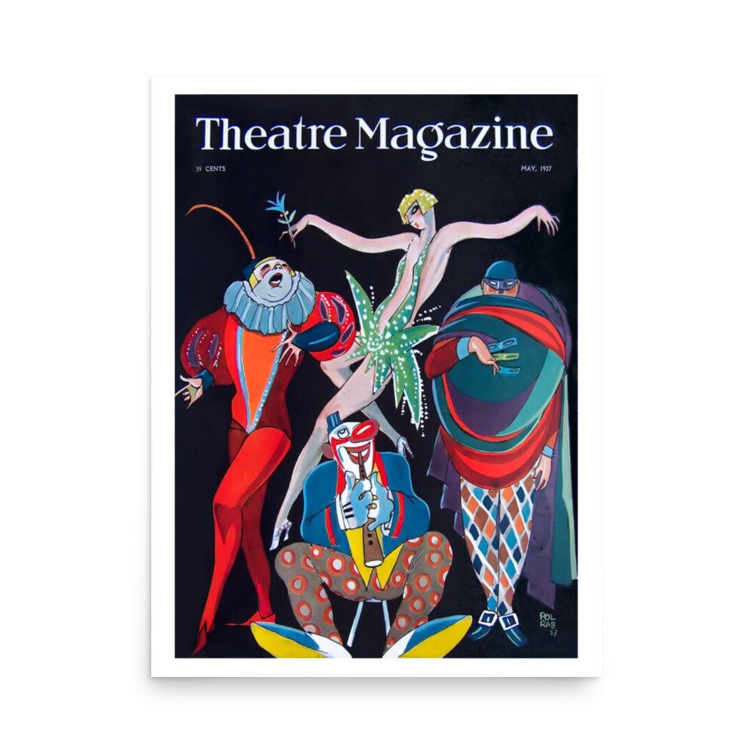 Vintage Theatre Magazine Cover, Vintage Entertainment Poster, Art Deco ...