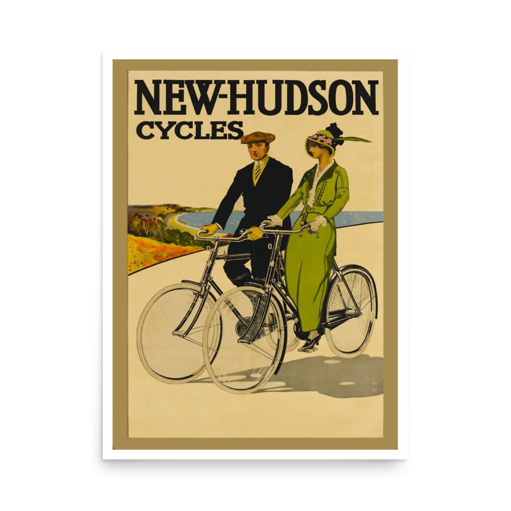 Vintage Bicycle Poster, New-hudson Cycles Poster, Historic Advert ...