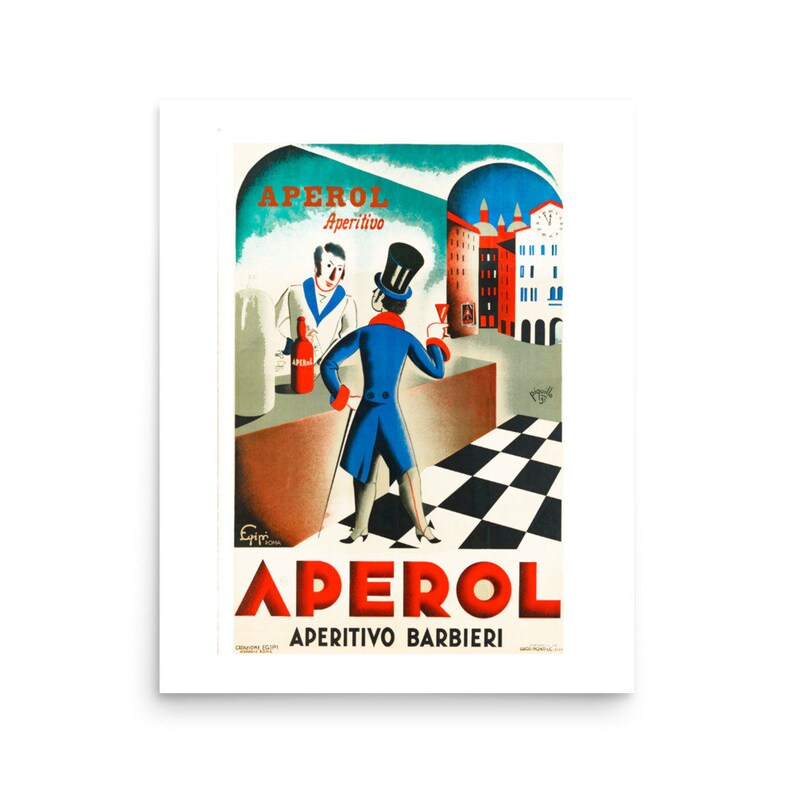 Aperol Liqueur, Italian Vintage Art-deco Food & Drink Poster, Spritz ...