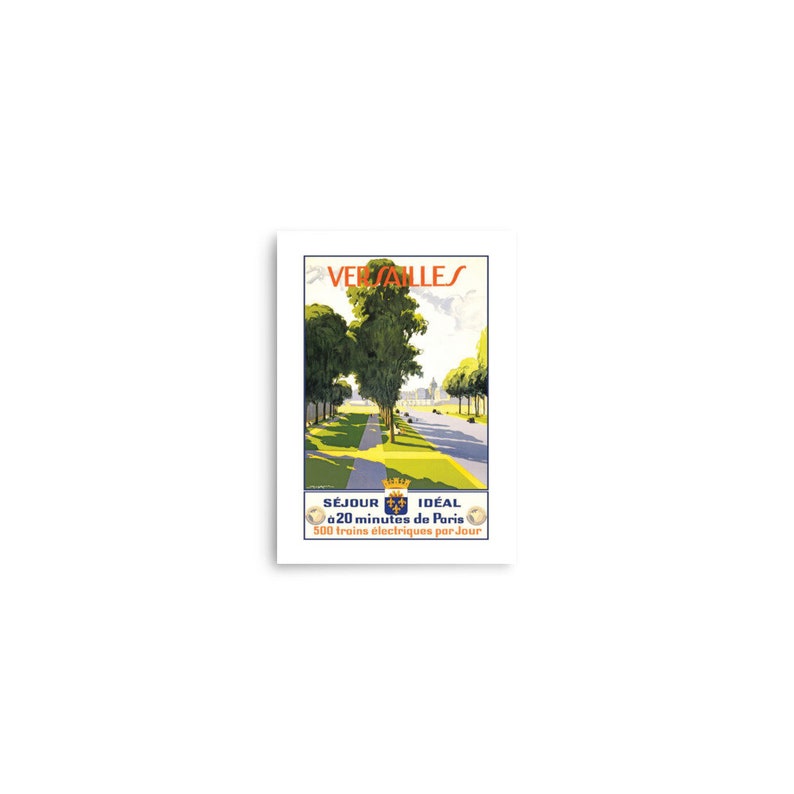 Vintage French Travel Poster, Versailles, Old World Travel Poster Print ...