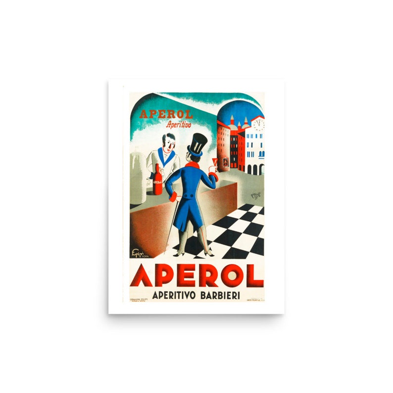 Aperol Liqueur, Italian Vintage Art-deco Food & Drink Poster, Spritz ...