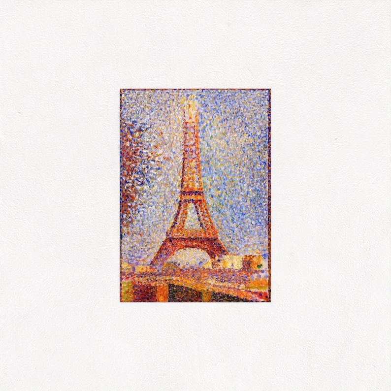 Eiffel Tower Print, Georges Seurat Painting Reproduction, Pointillism ...