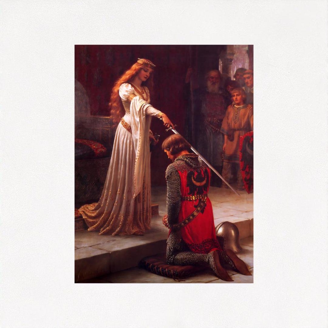 The Accolade Print of the Oil Painting by Edmund Leighton 1901 Fine Art ...