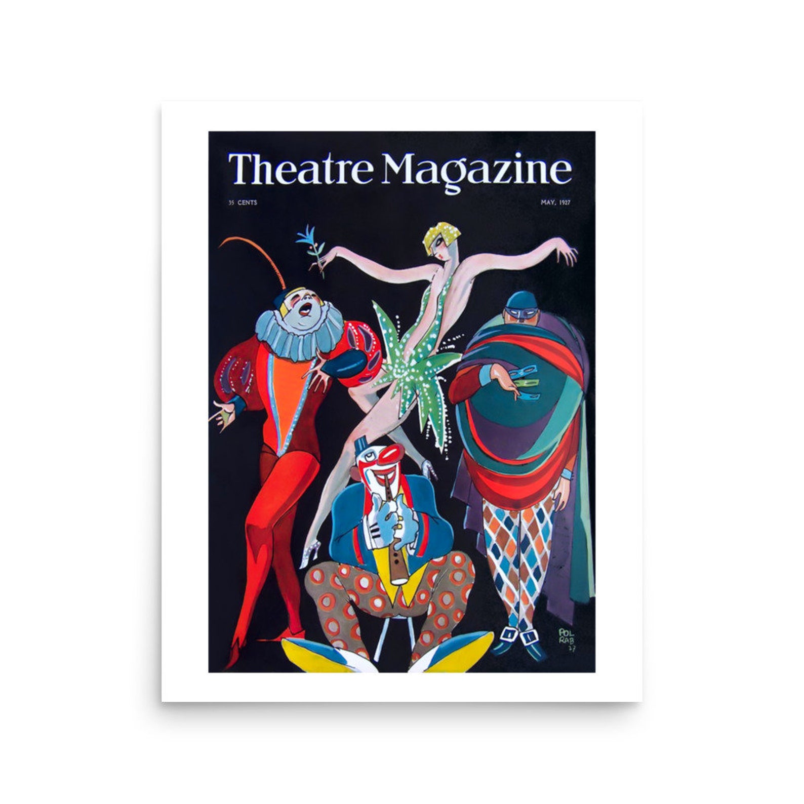 Vintage Theatre Magazine Cover, Vintage Entertainment Poster, Art Deco ...