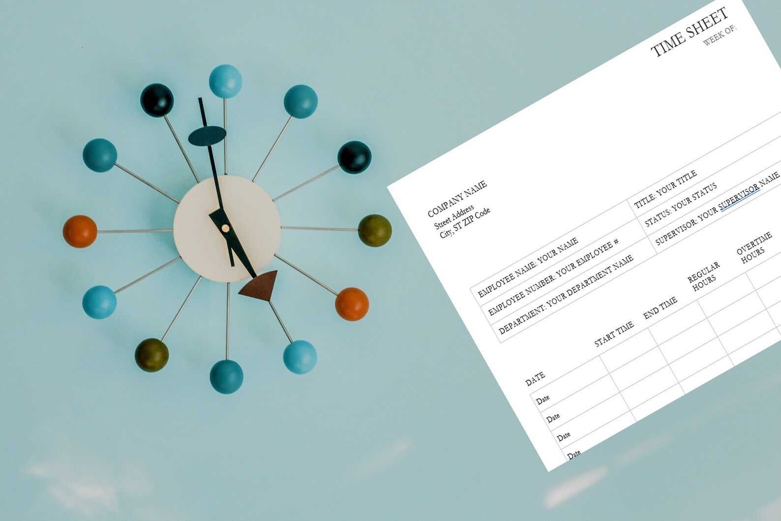 Printable Time Sheet | Weekly Timesheet | Editable Digital Template ...