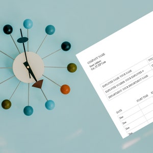 Printable Time Sheet | Weekly Timesheet | Editable Digital Template ...