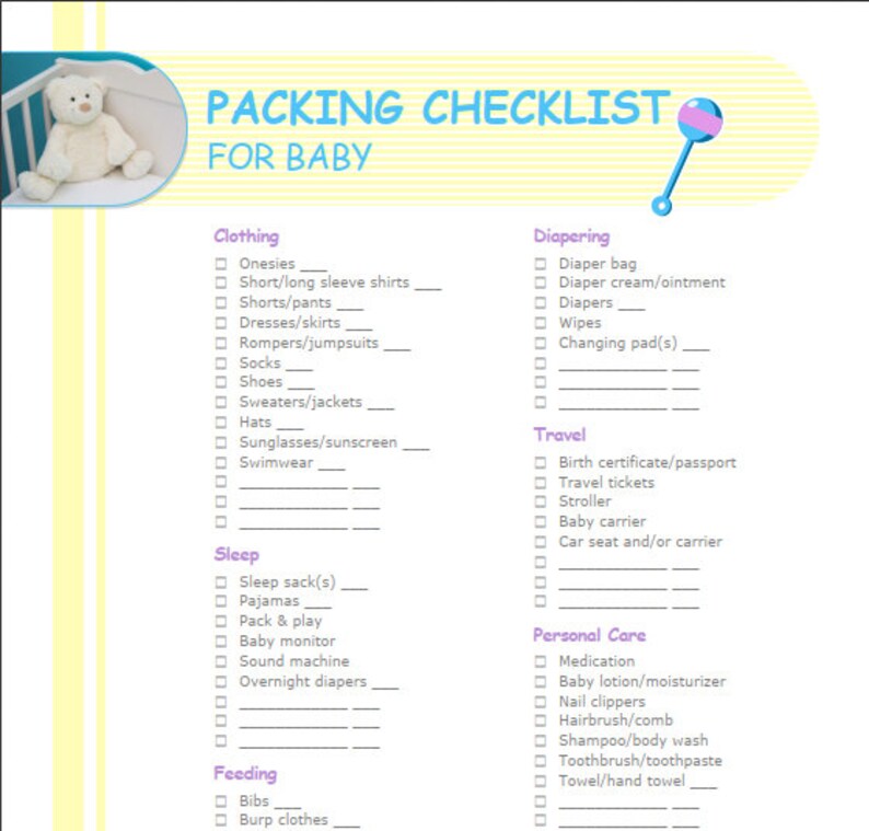Traveling With Baby | Baby Travel Checklist | Infant Packing List ...