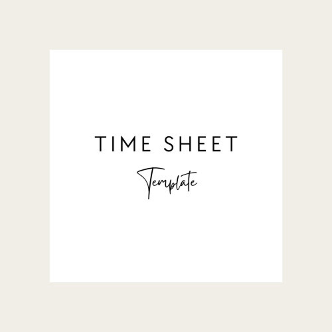 Printable Time Sheet | Weekly Timesheet | Editable Digital Template ...